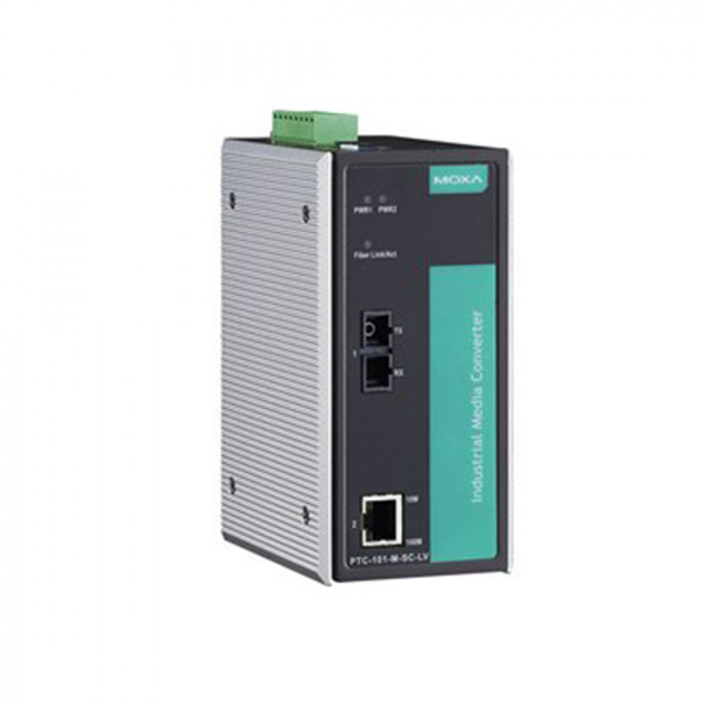 MOXA PTC-101-M-SC-HV Ethernet to Fiber Converter | ManuAuto
