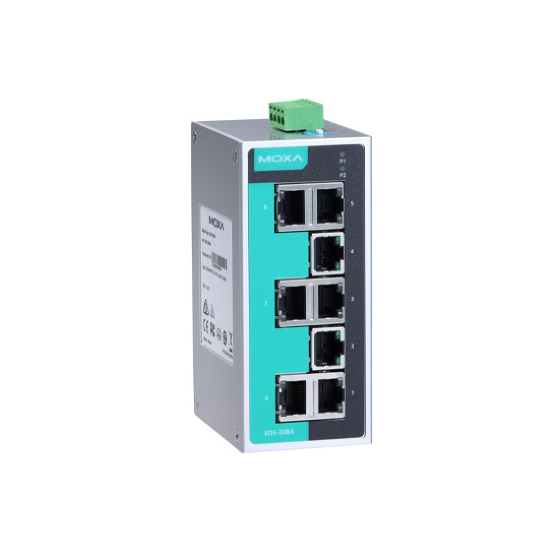 MOXA EDS-208A-T Unmanaged Ethernet Switch | ManuAuto